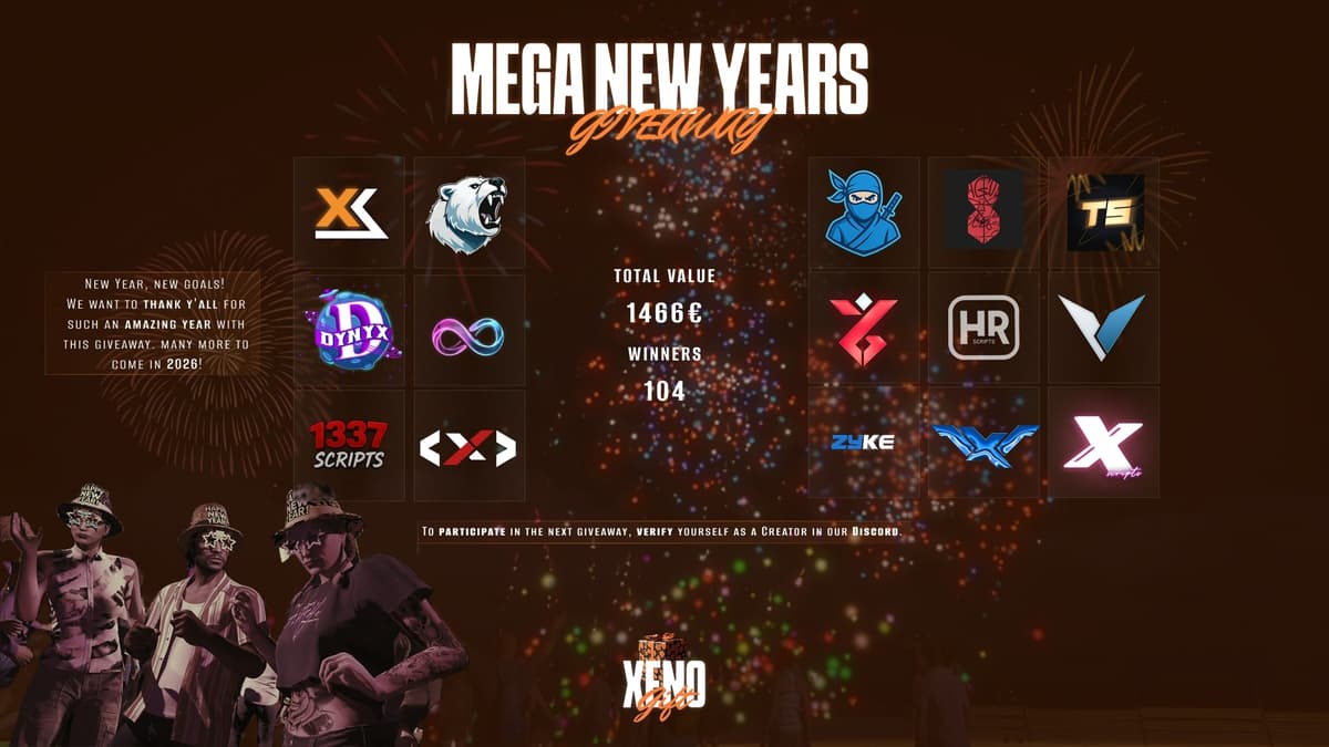 Fivegift - MEGA NEW YEAR GIVEWAY | XenoGift